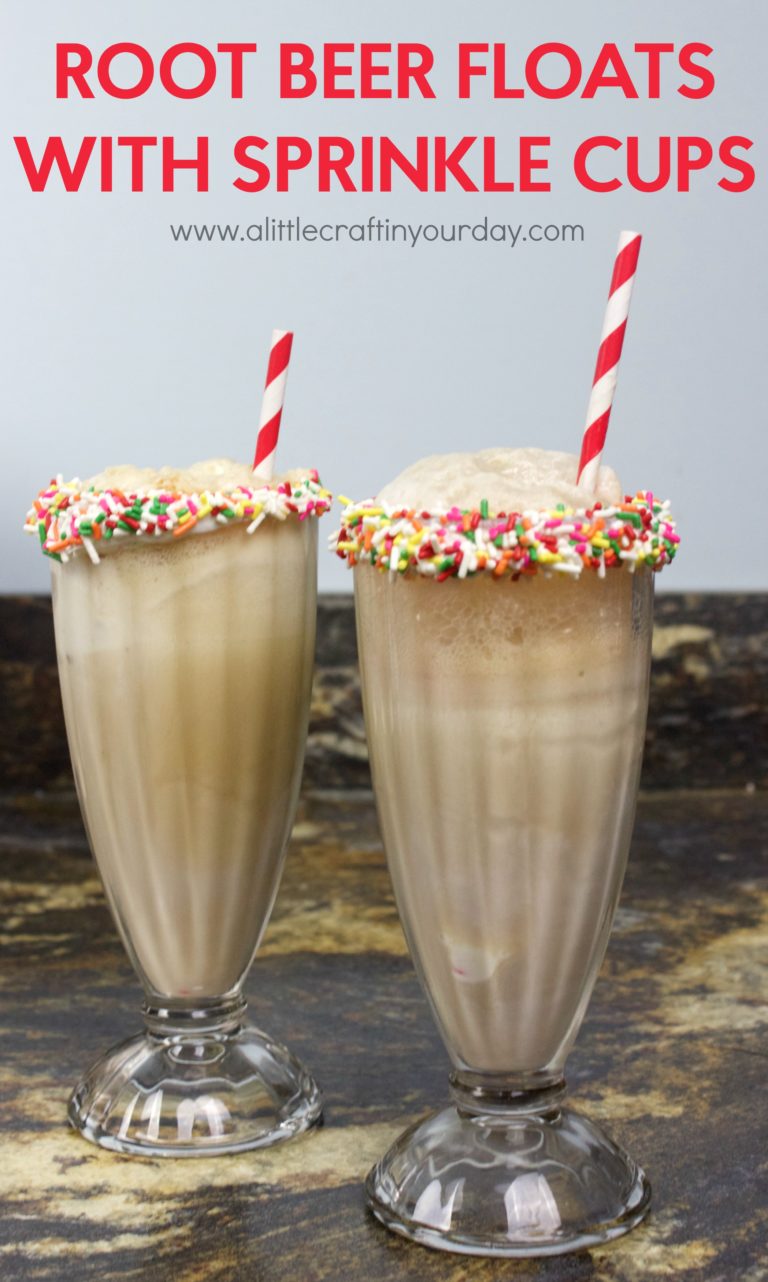 Root Beer Floats with Sprinkle Dipped Cups - A Little Craft In Your Day